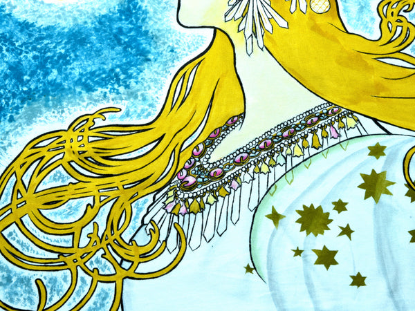 Diego Rambo - Alphonse Mucha Tie Dye T-shirt L Timeless Glass Gallery