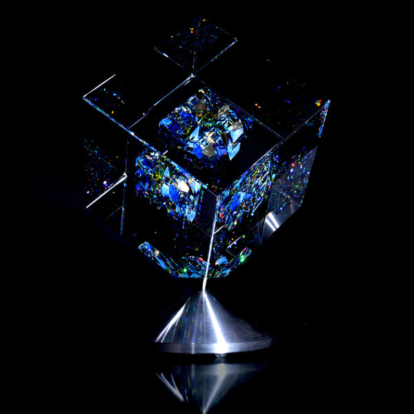 Jon Kuhn - "Winter Sun" Coldworked Kinetic Glass Cube - Timeless ...