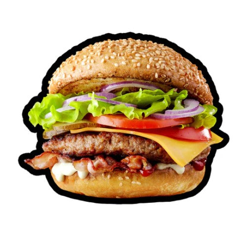 Moody Burger - 8" Hamburger Mood Mat - Timeless Glass Gallery