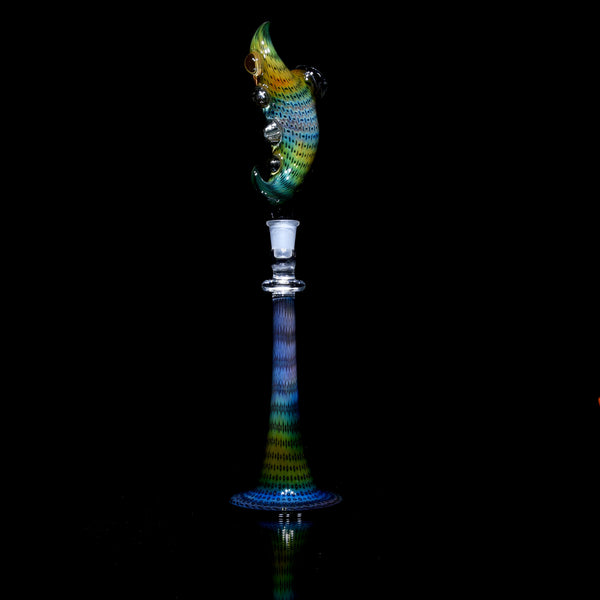 Sculpted Bubble Trap Slide w/ Matching Base - Timeless Glass Gallery